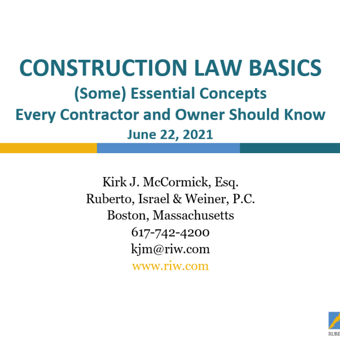 Webinar Recording: Construction Law Basics: Essential Concepts Every ...