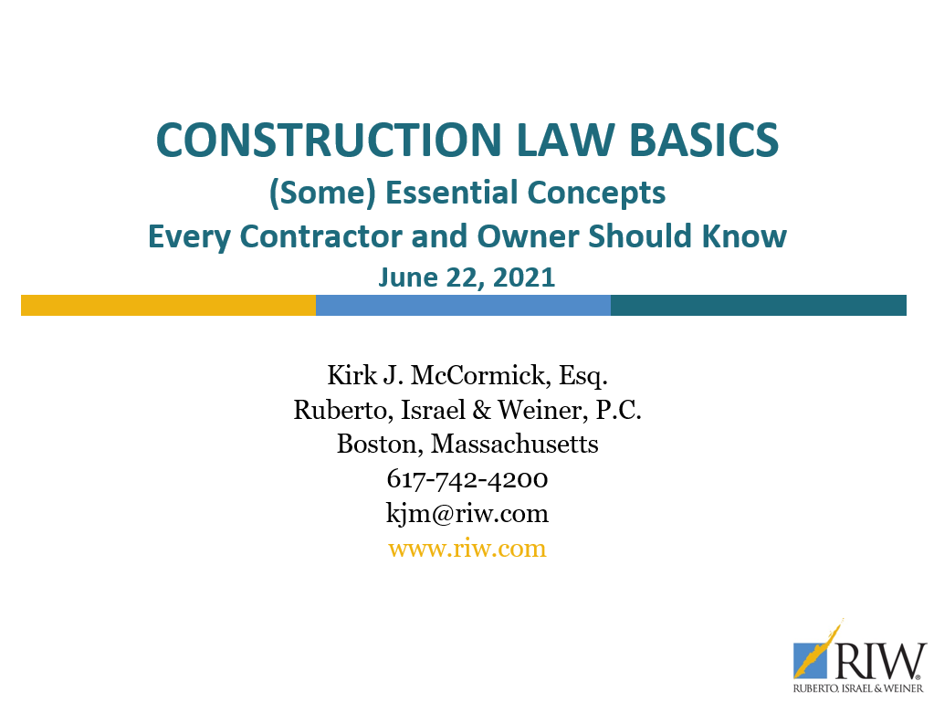 Webinar Recording: Construction Law Basics: Essential Concepts Every ...