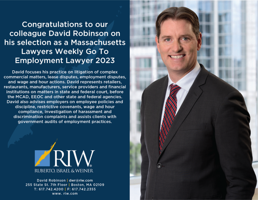 David Robinson Named a Go To Employment Lawyer by Massachusetts Lawyers ...